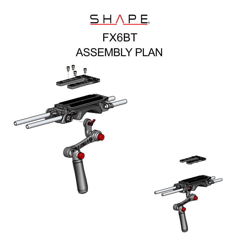 FX6BT - Sony FX6 baseplate and top plate with handle